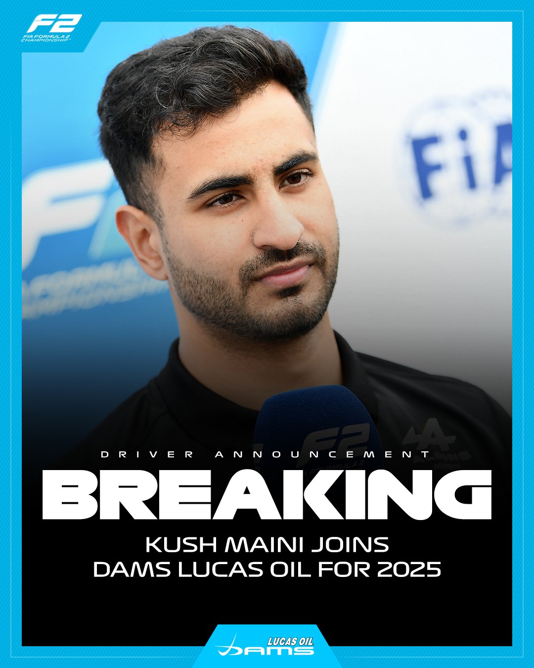 OFICIAL: Kush Maini se traslada a DAMS para la F2 2025 - Noticias F1 en ...