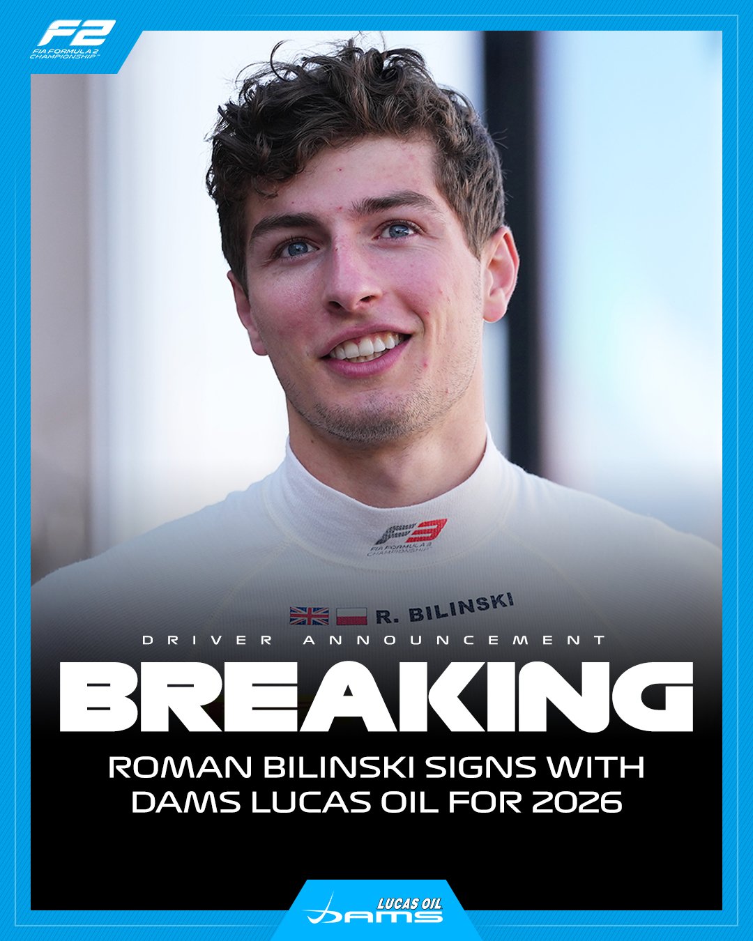 OFICIAL: Roman Bilinski cierra la dupla de DAMS - Noticias F1 en español